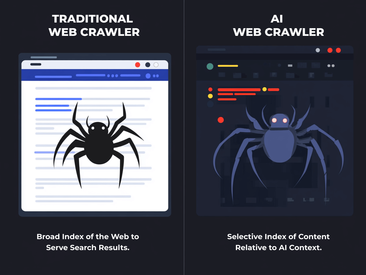 AI Crawlers vs. Traditional Crawlers: How AI Indexes the Web Differently - Avenue Z